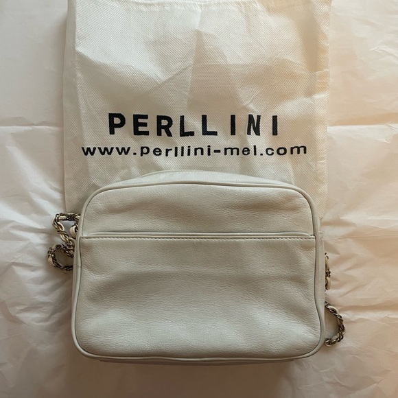 Perlina | Bags | Perlina Vintage White Crossbody Bag With Top Zipper ...